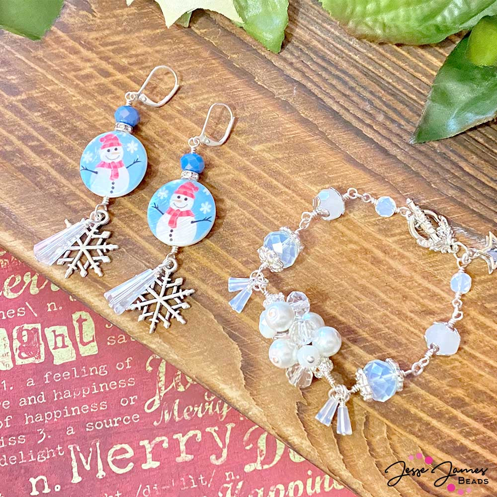 How-To Jewelry: Snowy Bracelet and Earring Set – Jesse James Beads