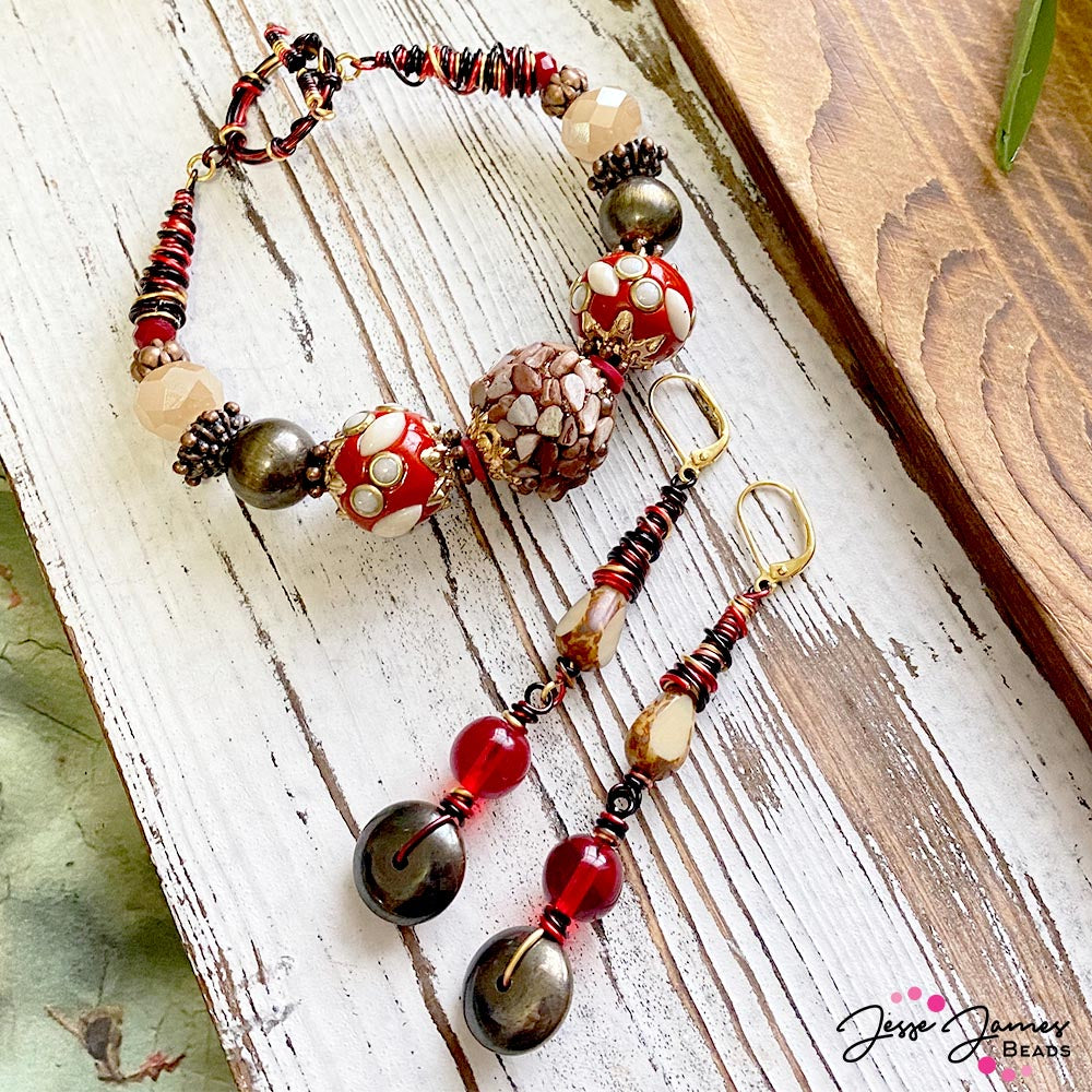 How-To Jewelry: Lava Lush Earring & Bracelet Set – Jesse James Beads