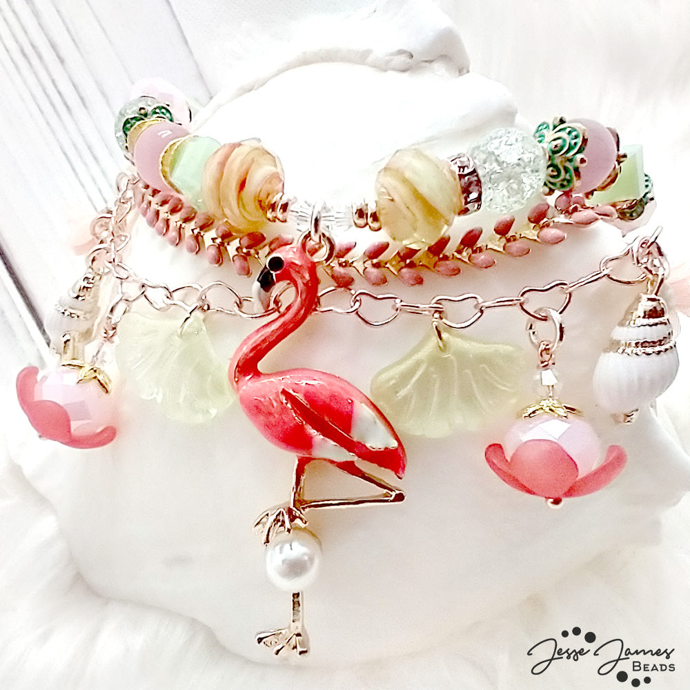 Multi-Strand Flamingo Party Anklet with Wendy Whitman – Jesse James Beads