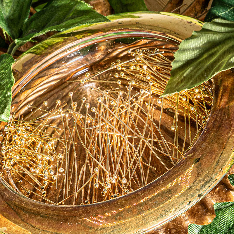 180 Piece Bulk Headpin Set in Gold - Jesse James Beads