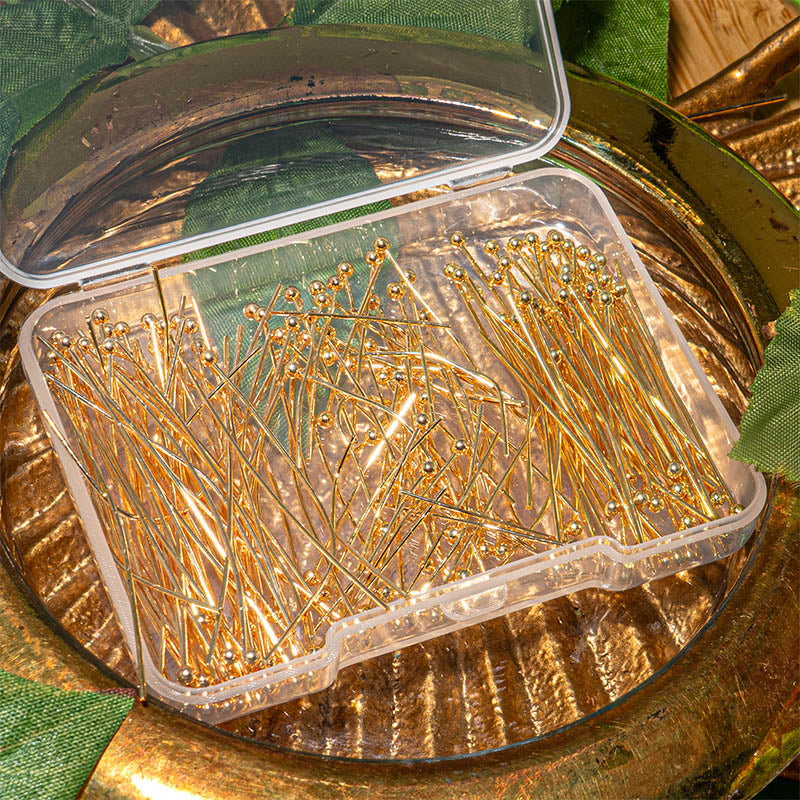 180 Piece Bulk Headpin Set in Gold - Jesse James Beads