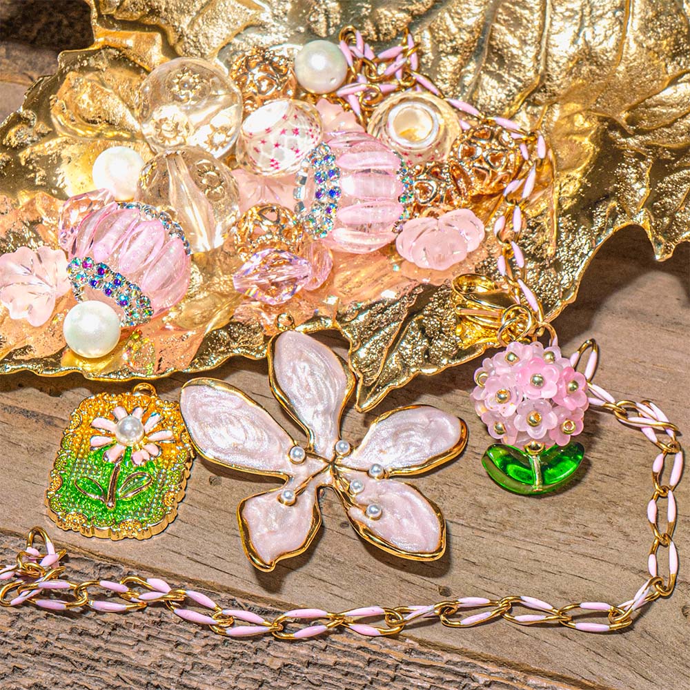 Bead Mix & Chain Bundle In Fresh Cut Flowers - Jesse James Beads