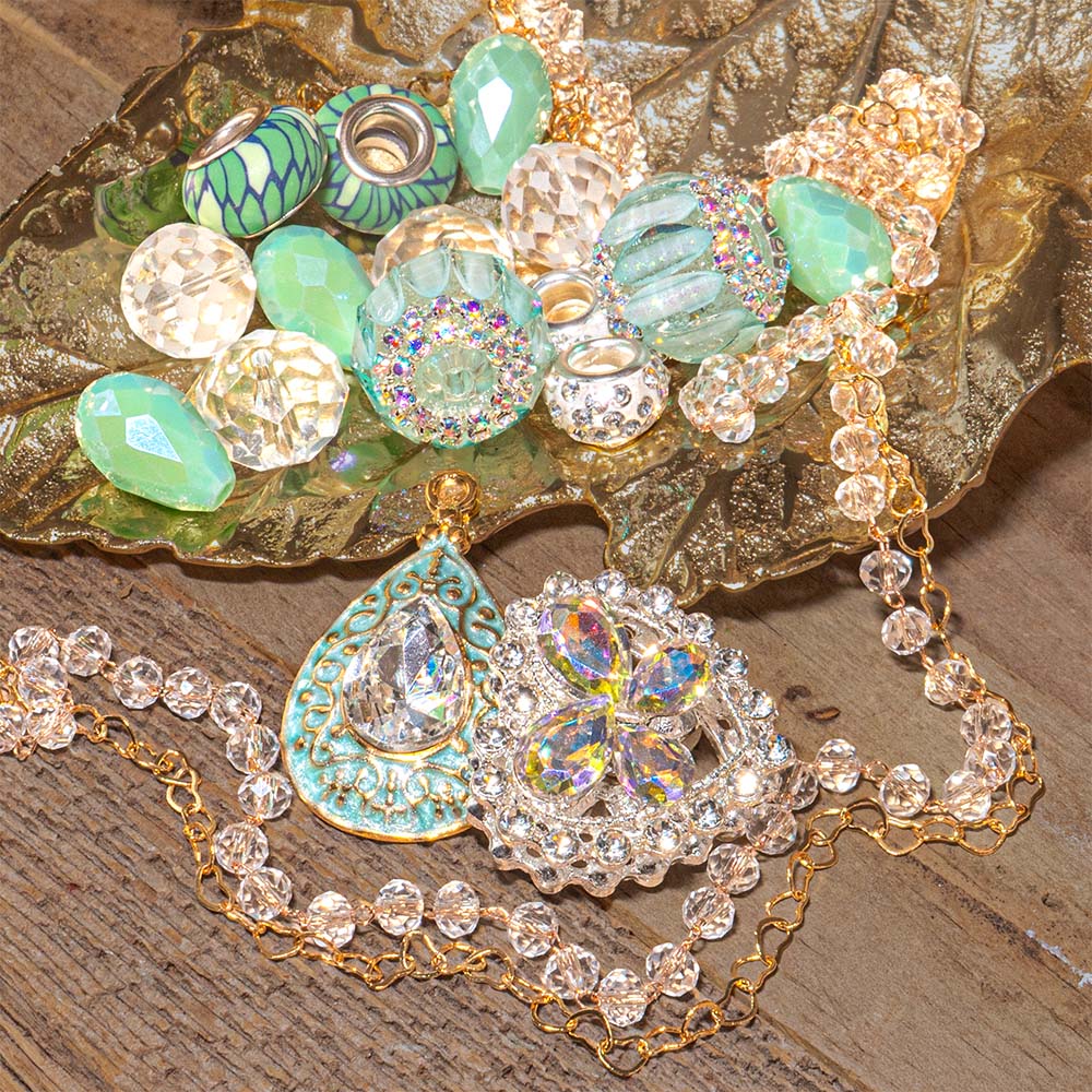 Bead Mix & Chain Bundle In Sassy In Seafoam - Jesse James Beads