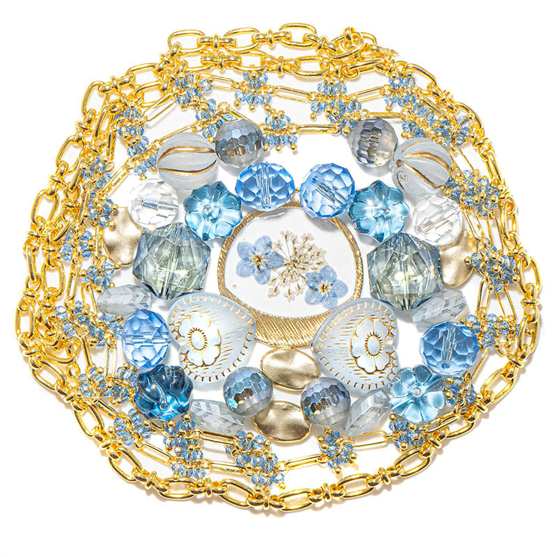 Bead Mix & Chain in Garden Daydream Blue - Jesse James Beads