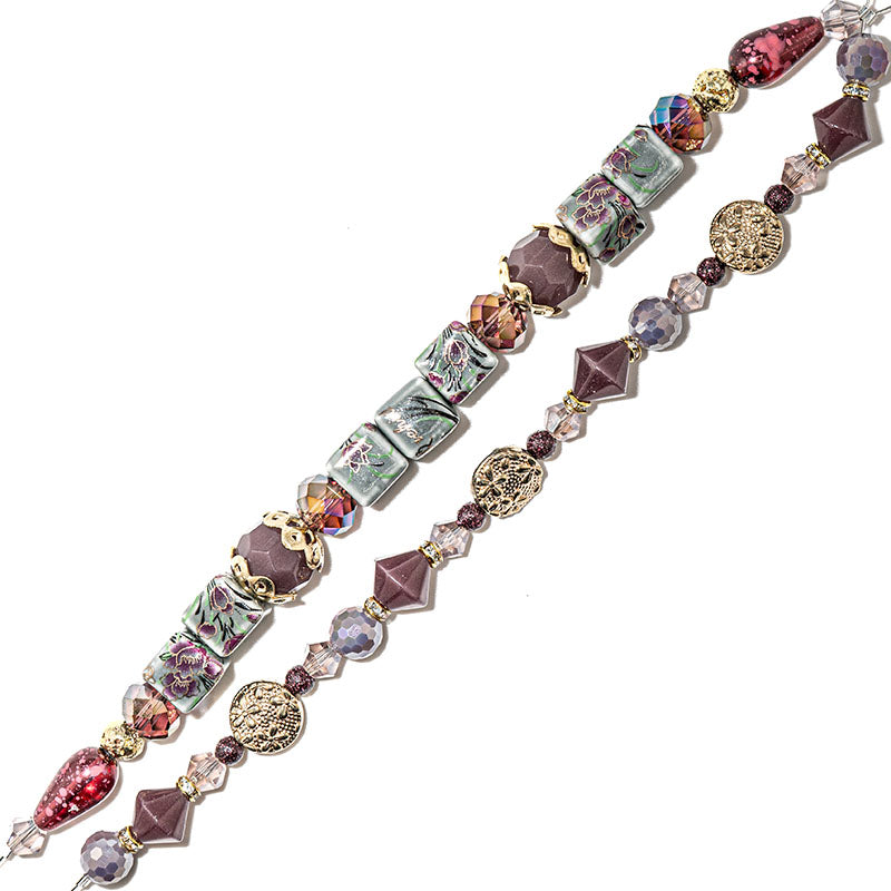 Bead Strand Duo in Plum Wine - Jesse James Beads
