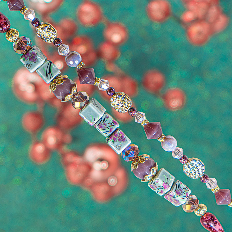 Bead Strand Duo in Plum Wine - Jesse James Beads