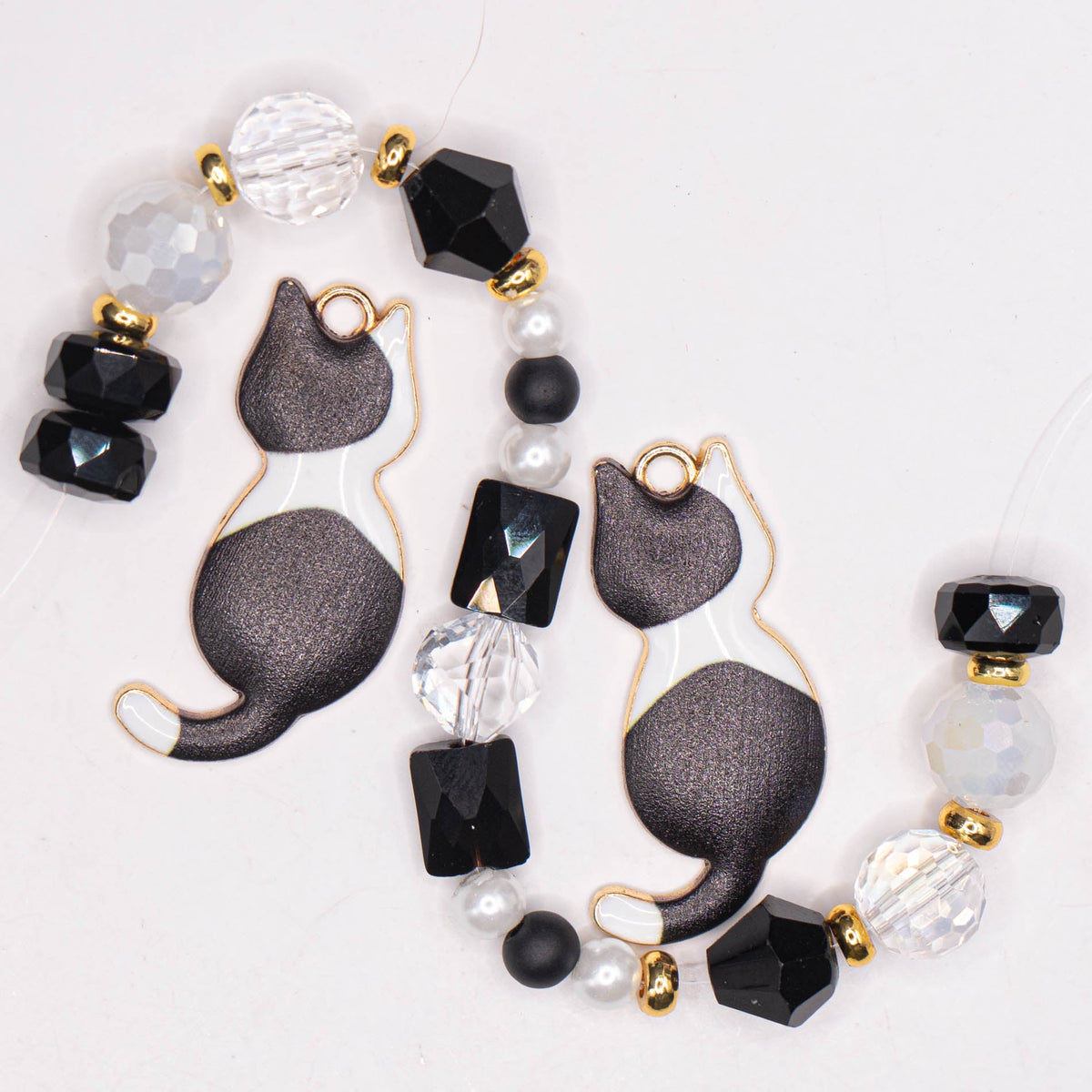Bitty Kitty Bead Mix in Tiny Tuxedos - Jesse James Beads
