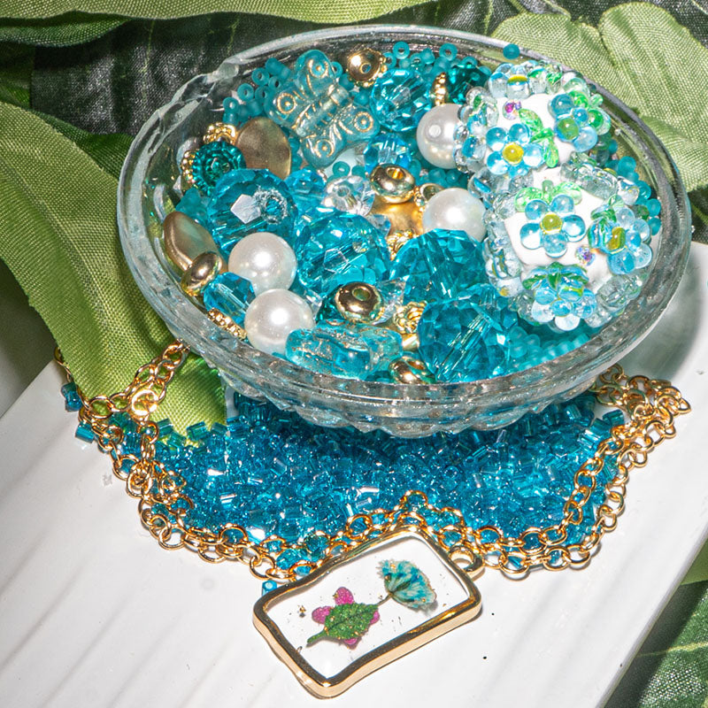 Boho Garden Bead Bundle in Baby Blue Blooms - Jesse James Beads