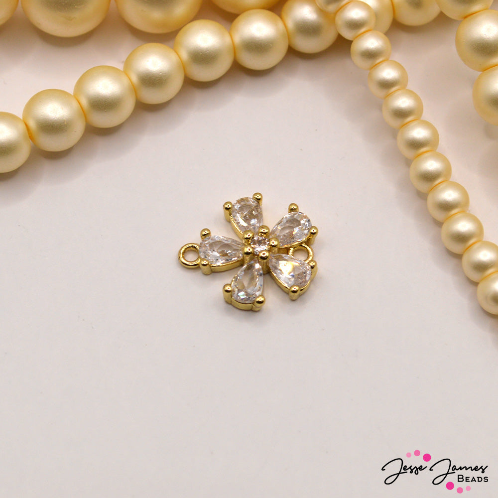 Crystal Bloom Flower Connector - Jesse James Beads