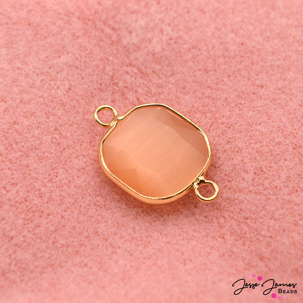 Dreamy Peach Connector - Jesse James Beads