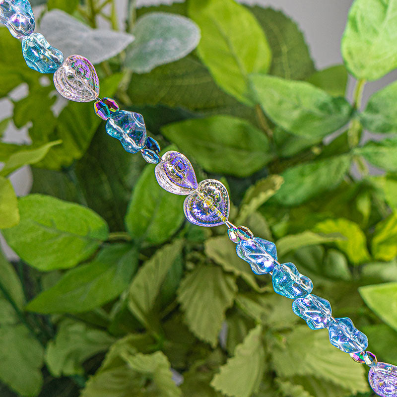 Glass Bead Strand in Crystal AB Hearts - Jesse James Beads