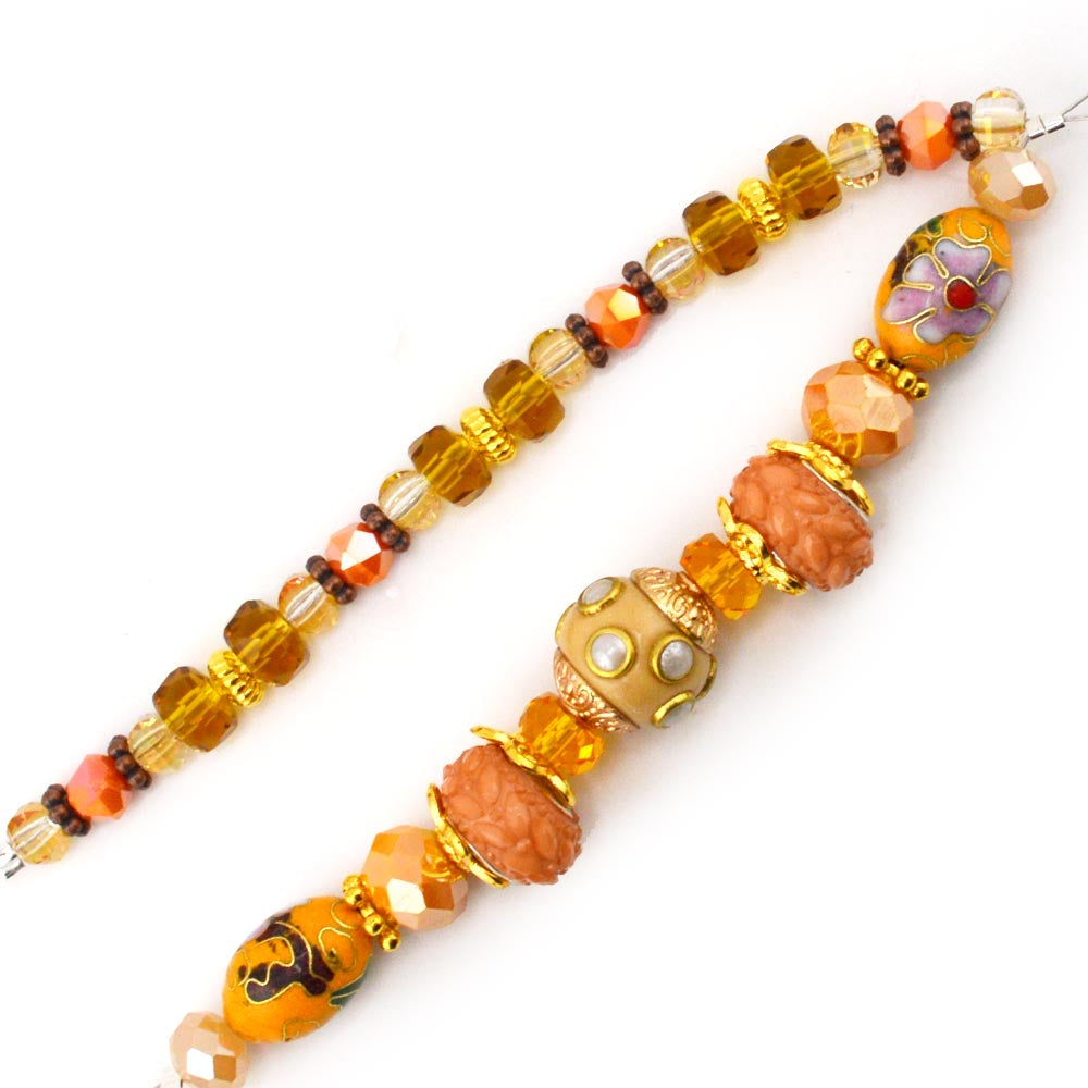 Bead Strand Duo in Orange Splendor - Jesse James Beads