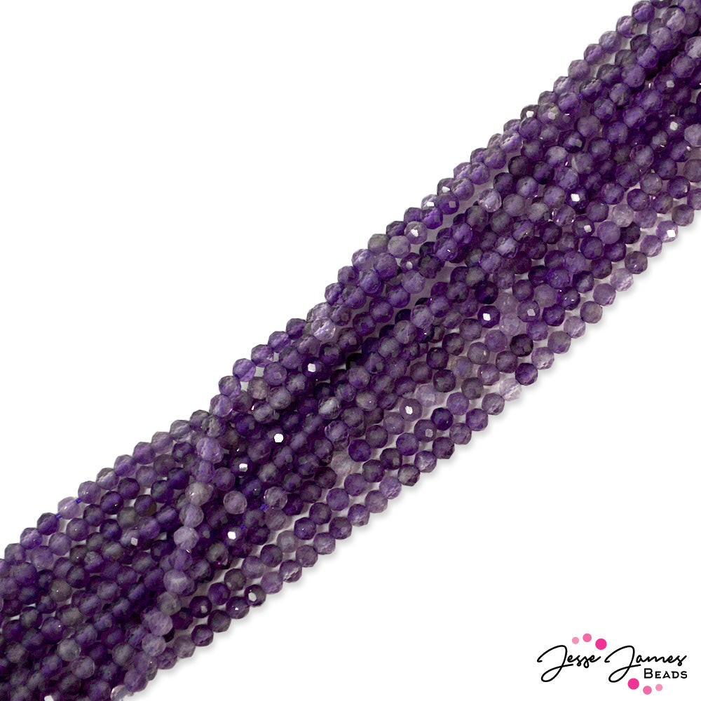 3mm Stone Bead Strand in Purple Amethyst - Jesse James Beads