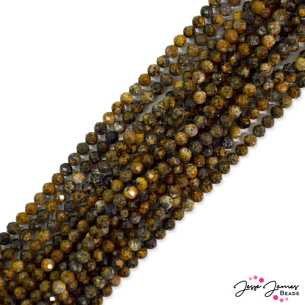 4mm Stone Bead Strand in Tiger's Eye - Jesse James Beads