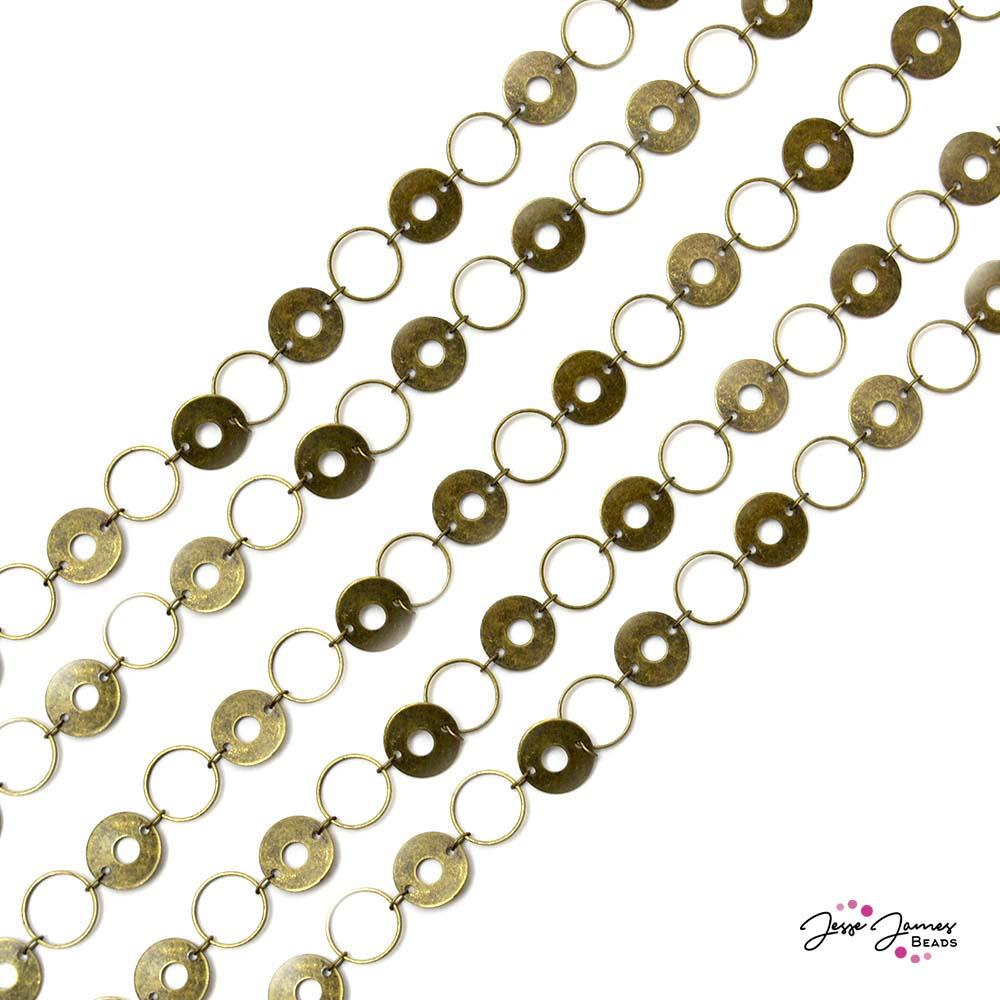 Olympic Chain in Antique Brass - Jesse James Beads