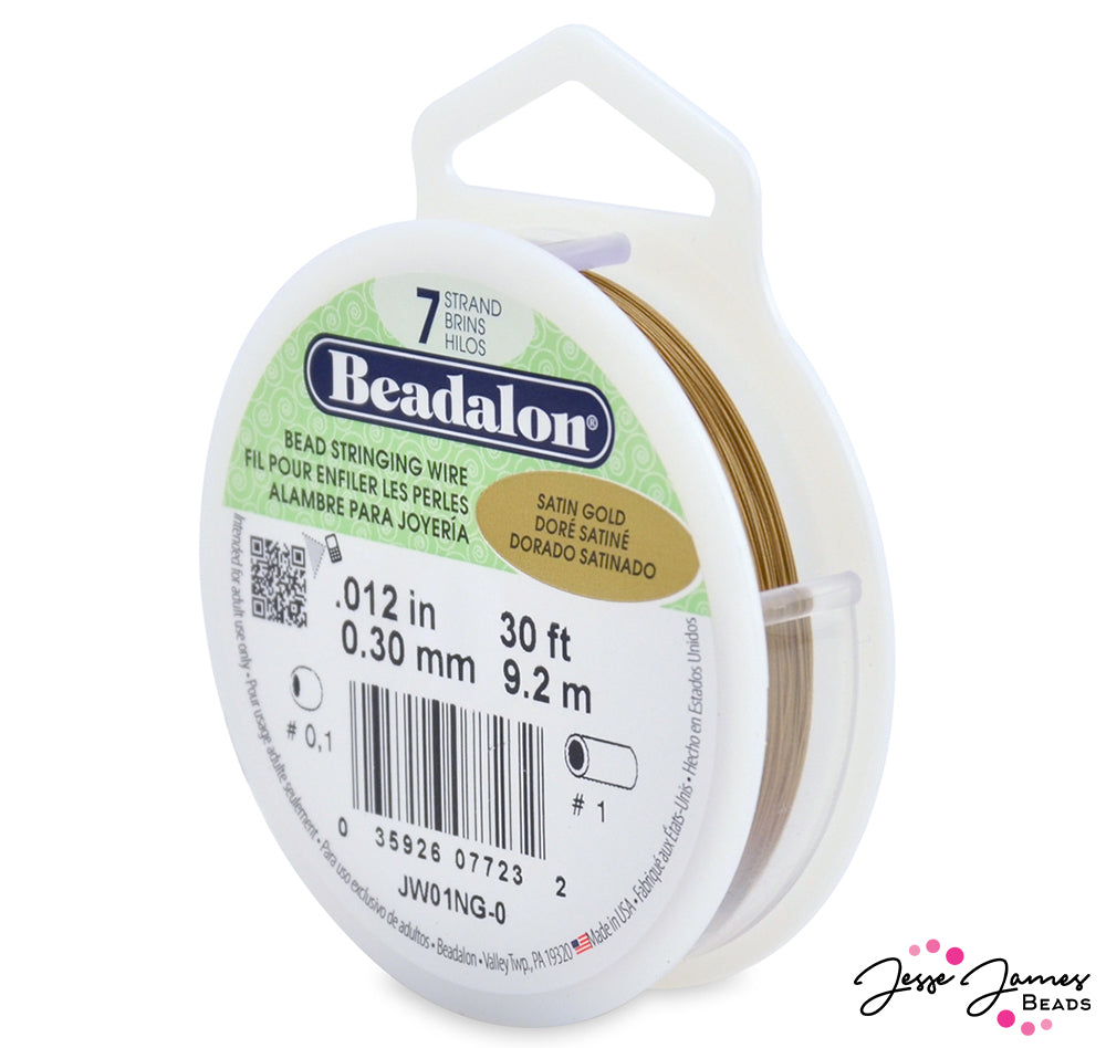 Beadalon 7 Strand Wire in Satin Gold - Jesse James Beads