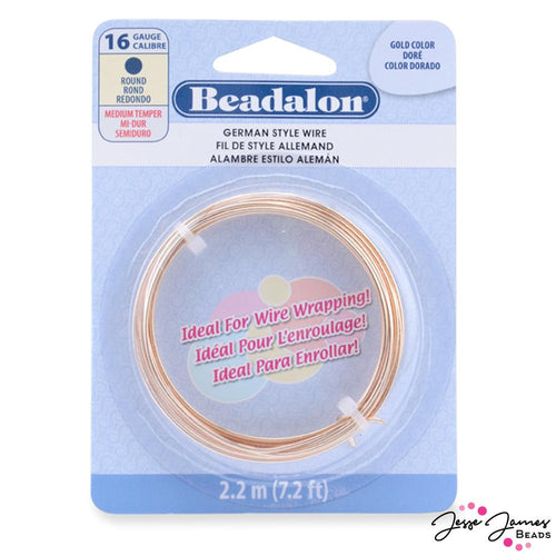 Beadalon German Style Wire in 16 Gauge Gold Color - Jesse James Beads