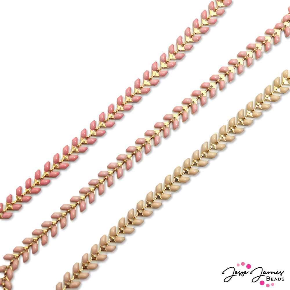 Color Trends Custom Dyed Enamel Chain in Rose Gold - Jesse James Beads