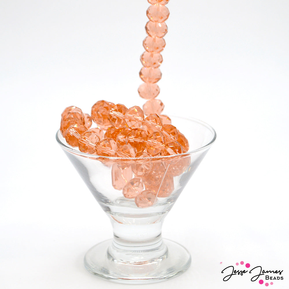Glass Bead Strand in Tanned Peach - Jesse James Beads