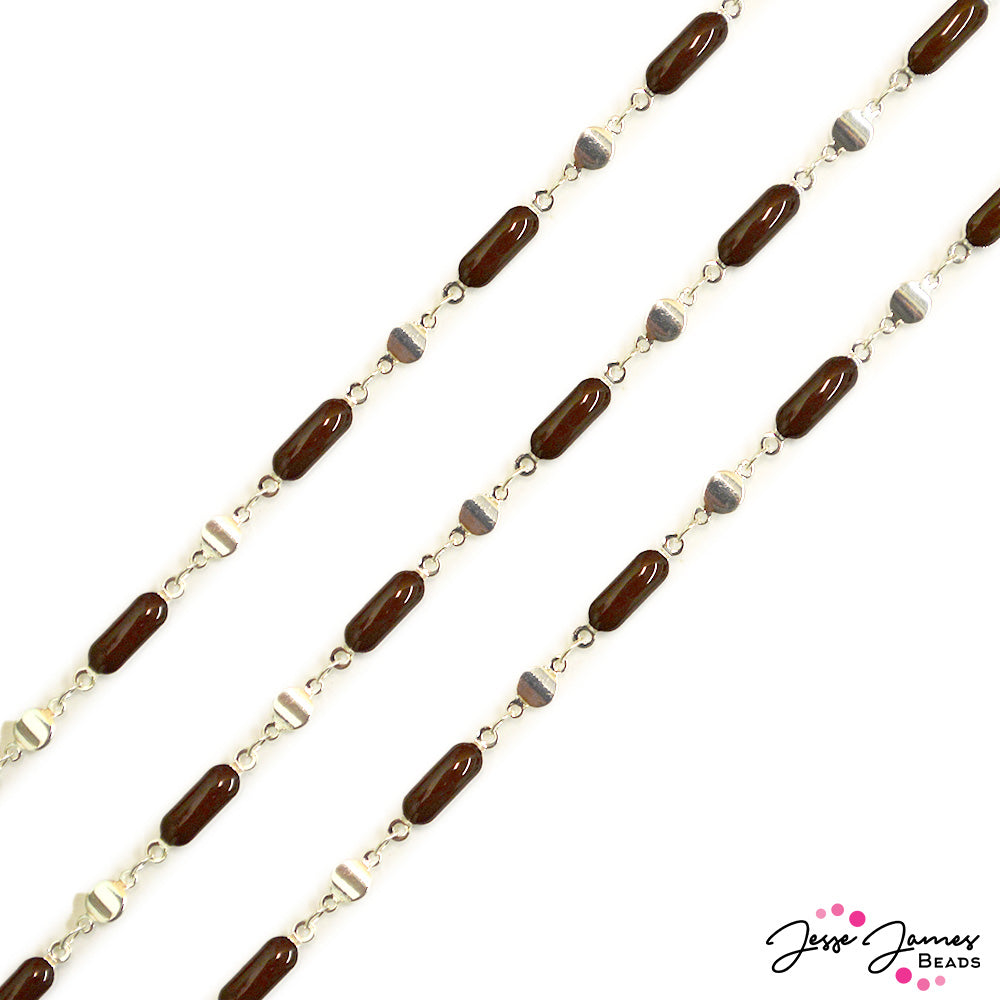 JJB Enamel Link Chain in Hot Fudge - Jesse James Beads