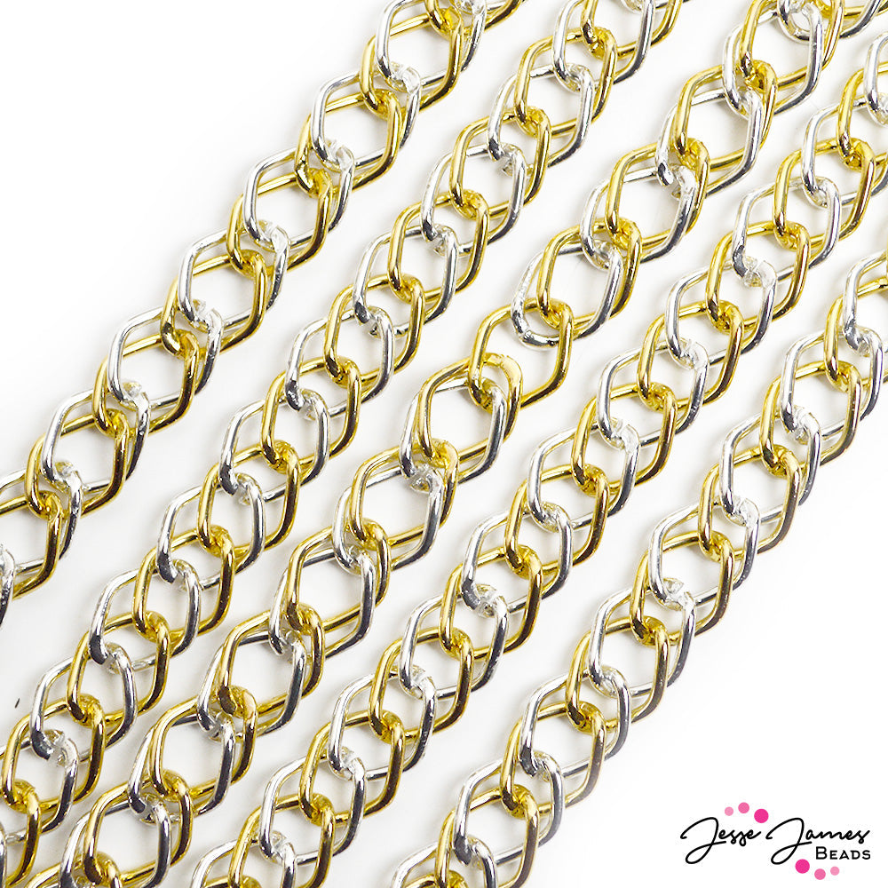 Metal Chain in Aluminum 2-Tone Glamour - Jesse James Beads