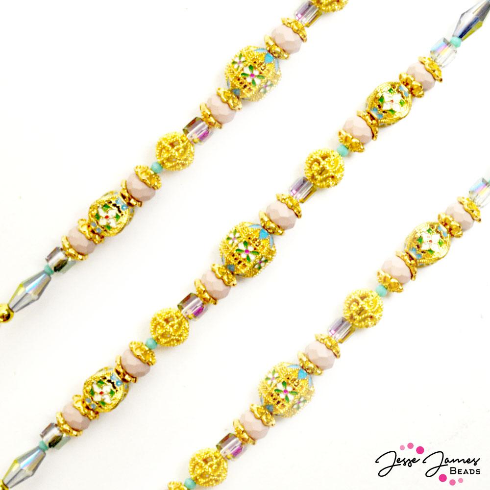 MMBB VIP Bead Strand in Vintage Flower Garden - Jesse James Beads