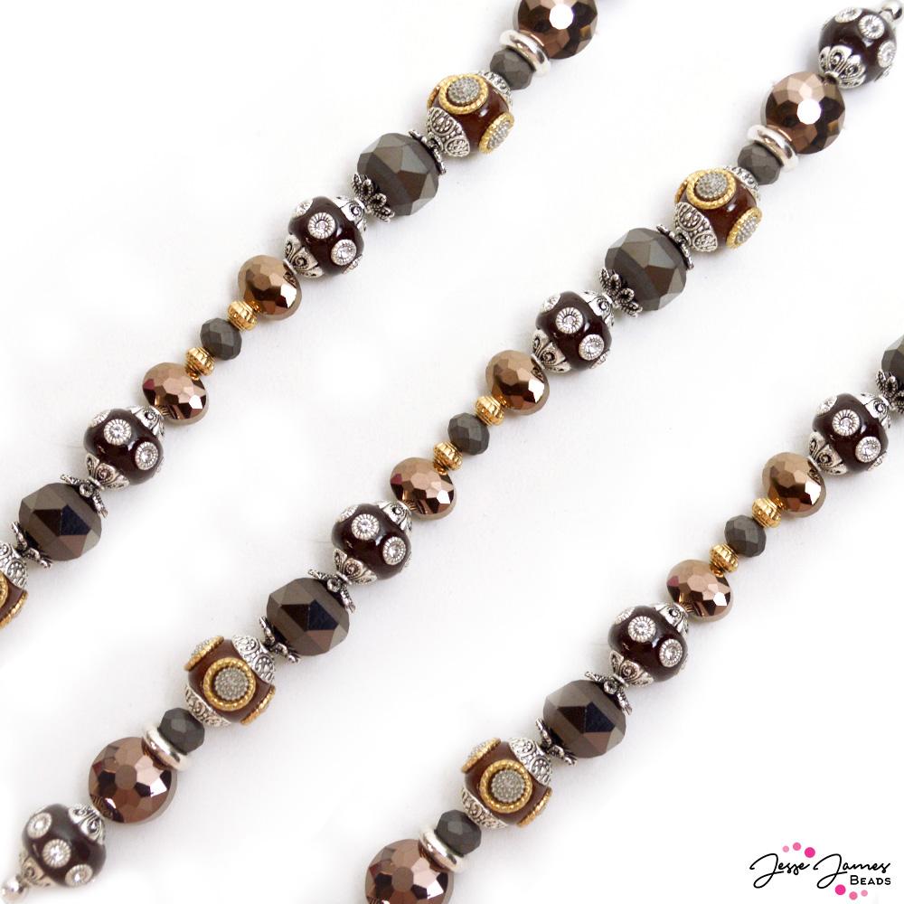 Pantone Bead Strand in Root Beer - Jesse James Beads