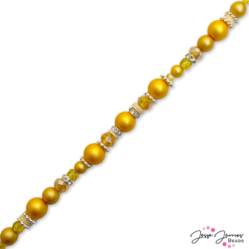 Pantone Pearl Bead Strand in Samoan Sun - Jesse James Beads