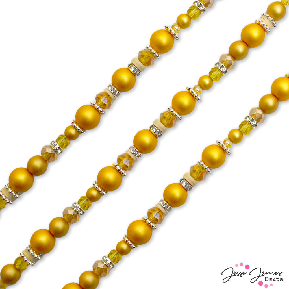 Pantone Pearl Bead Strand in Samoan Sun - Jesse James Beads