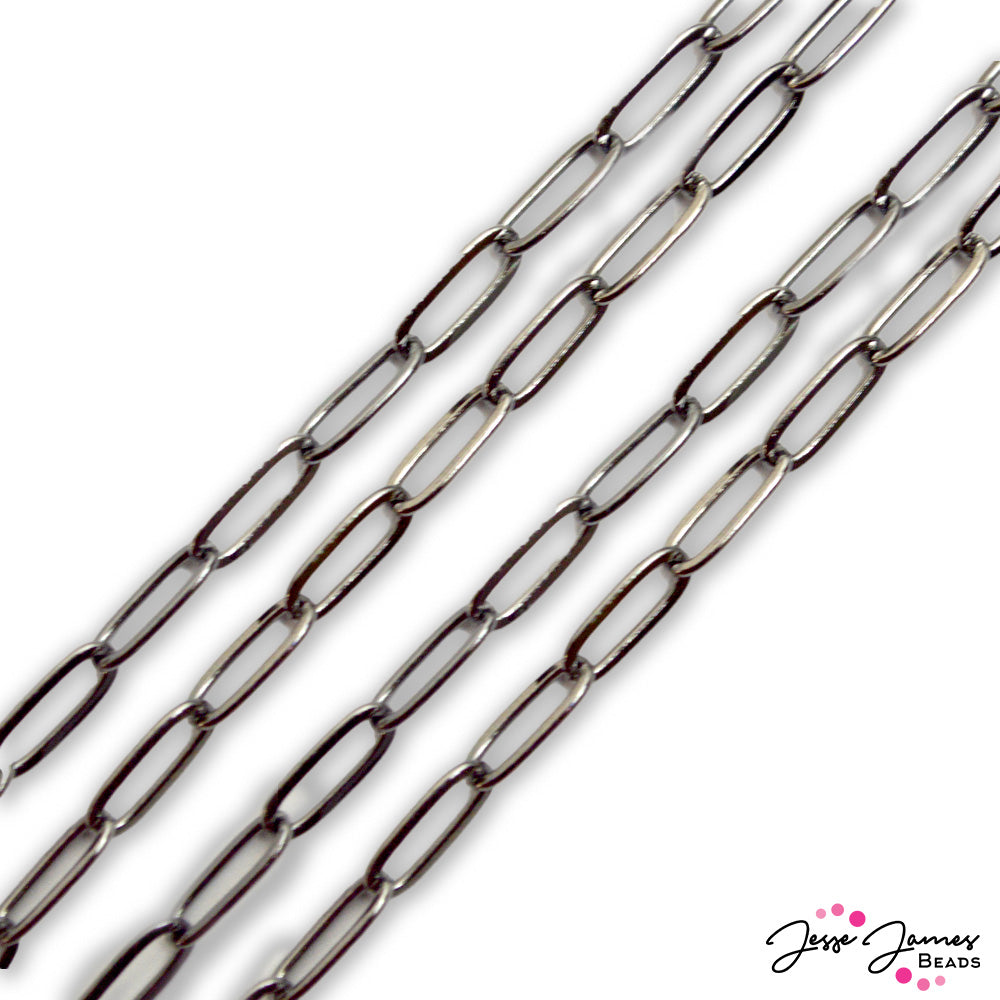 Paperclip Chain in Gunmetal - Jesse James Beads