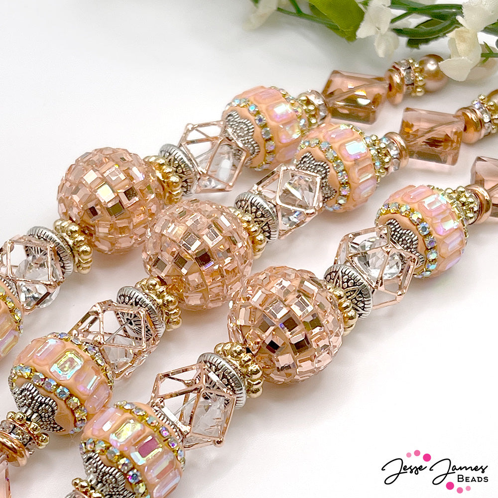 Bead Strand in Disco Peach - Jesse James Beads