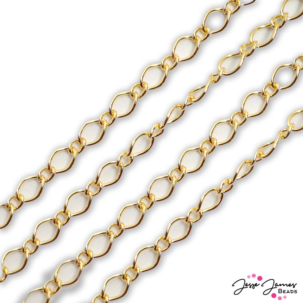 Simple Curb Chain in Gold - Jesse James Beads