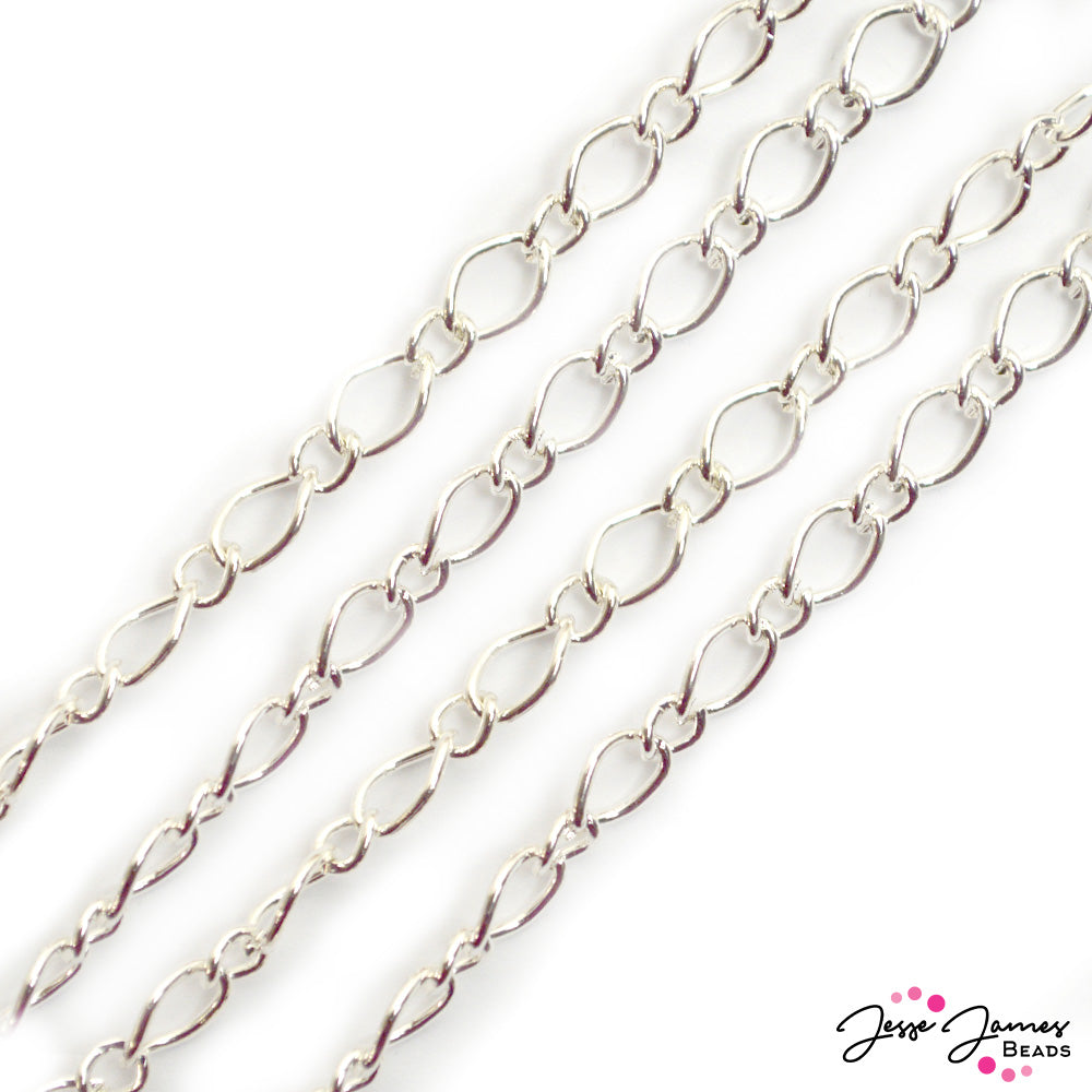 Simple Curb Chain in Silver - Jesse James Beads