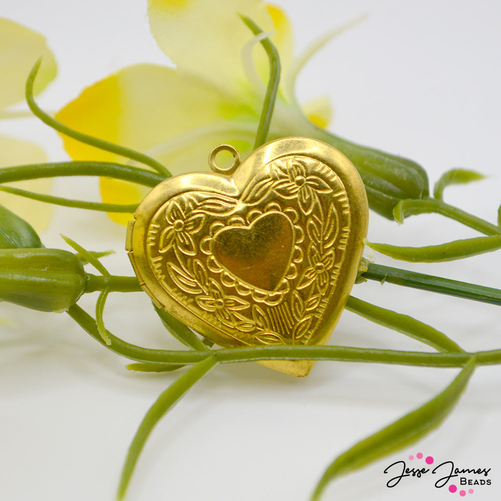 In My Heart Brass Locket Pendant - Jesse James Beads