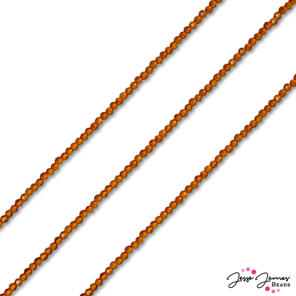 Thunder Polish Glass Bead Strand in 2mm Cola - Jesse James Beads